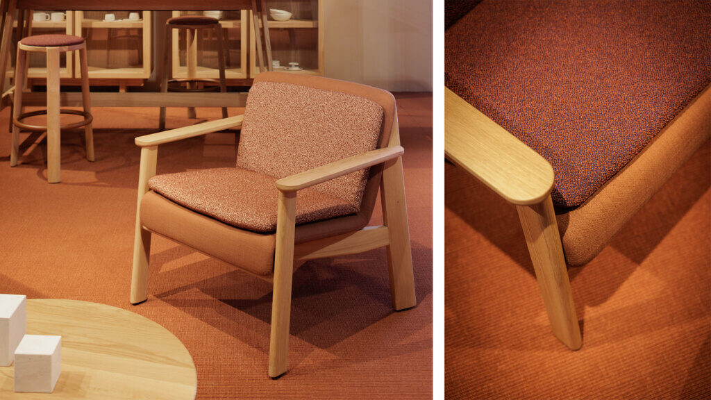 Lisa Soft - Wooden lounge armchair with armrests and cushion - True Design